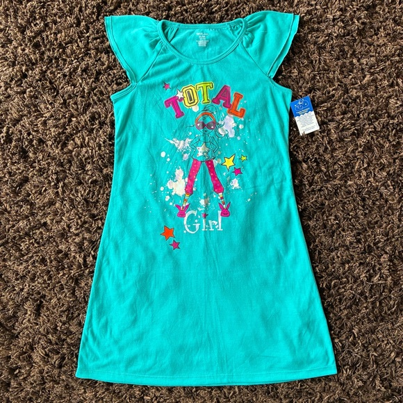 total girl | Pajamas | New Total Girl Teal Nightgown | Poshmark